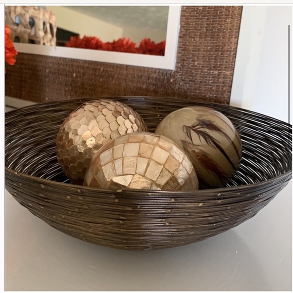 Accents | Metal Bowl With 3 Spheres | Poshmark